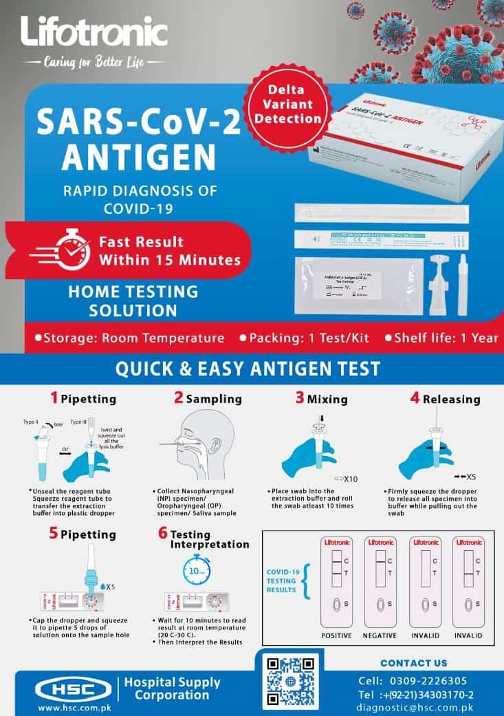 SARS-CoV-2 Self Antigen detection kit (Home Testing Solution) - HSC
